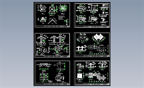 整套景观施工图亭桥花架廊详图 Autocad 2004 模型图纸下载 懒石网