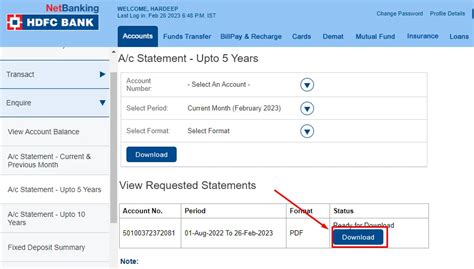 How To Download Last Months Bank Statement From HDFC