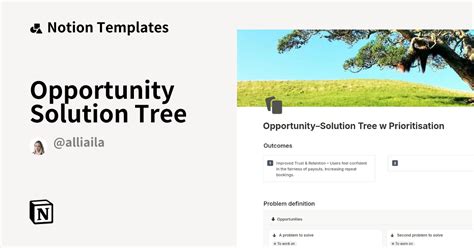 Opportunity Solution Tree Template By Alliaila Notion Marketplace