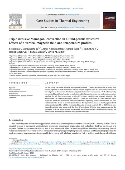 Pdf Triple Diffusive Marangoni Convection In A Fluid Porous Structure