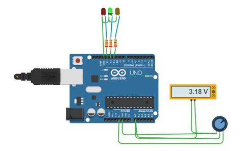 Circuit Design Adc Using Arduino Uno Tinkercad