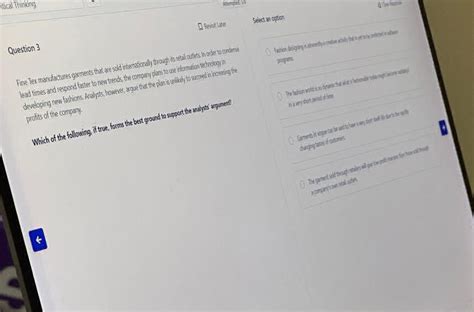 Itical Thinking ThemptaV6 Question 3 Select StudyX