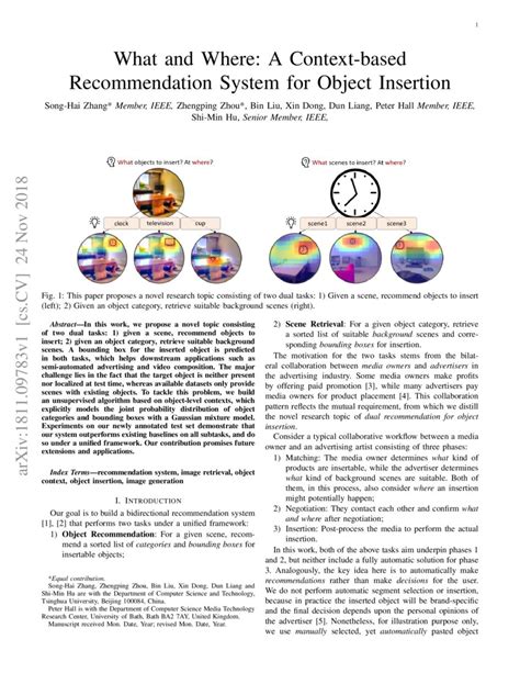 What And Where A Context Based Recommendation System For Object Insertion Deepai