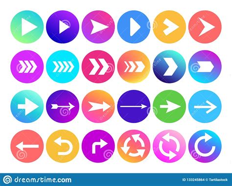 arrow button icon collection menu navigation pointer symbol set next