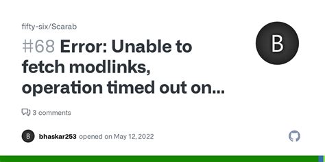 Error Unable To Fetch Modlinks Operation Timed Out On Windows · Issue