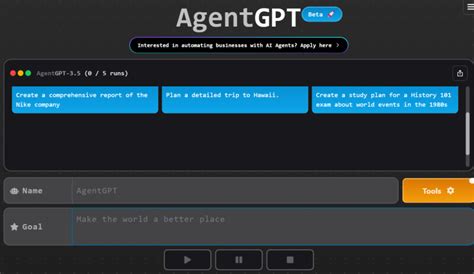Agentgpt Generative Ai Tool To Create Chatbots And Automate Work