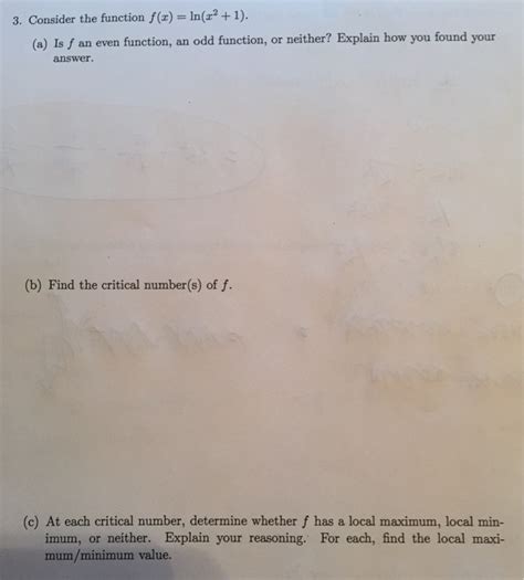 Solved Consider The Function F X Ln X A Is F Chegg Com