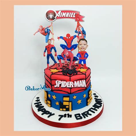 Spiderman Cake Spider Man Cake Spider Man Theme Cake Customize Fondant Cake Food And Drinks