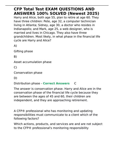 Cfp Total Test Exam Questions And Answers 100 Solved Newest 2025 Cfp Exm Prep Stuvia Us