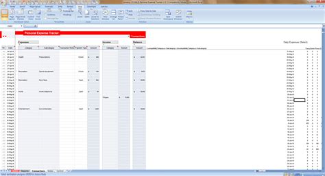 Project Expense Tracking Spreadsheet — Db