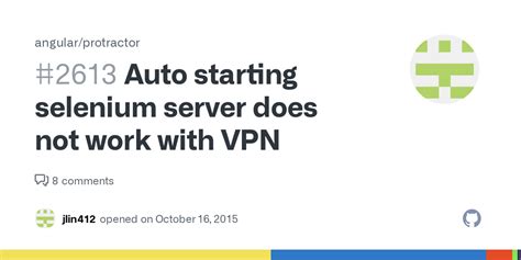 Auto Starting Selenium Server Does Not Work With VPN Issue 2613