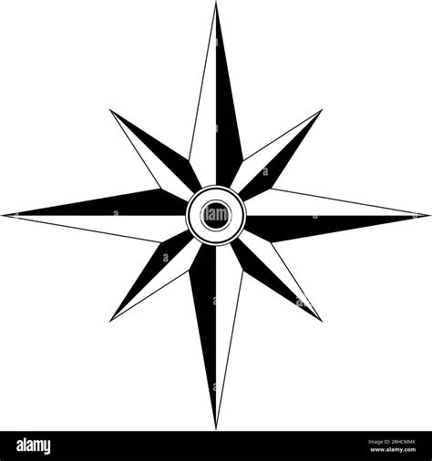 Wind Rose Or Compass Rose Vector With Eight Directions Marine