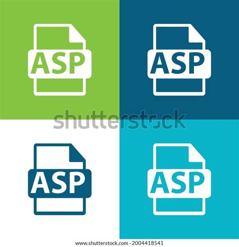Asp File Format Symbol Flat Four Stock Vector Royalty Free 2004418541