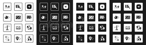 Set City Map Navigation Gps Device With Location The Globe Route Location Search And Road