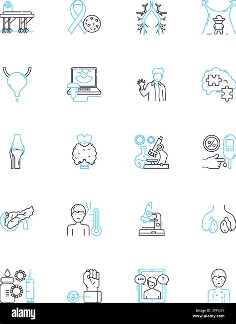 Genetic Condition Linear Icons Set Mutation Chromosome Inheritance Disorder Gene Syndrome