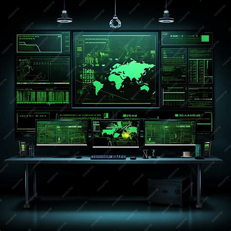Premium Ai Image A Hacking Headquarters Frame Command Center With