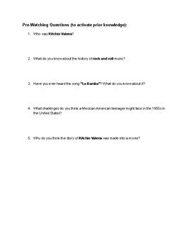 La Bamba Movie Bil Questions To Answer Before During And After