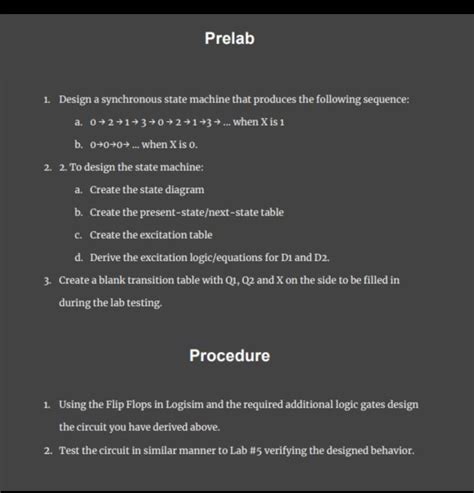 solved lab 6 finite state machine design problem to create