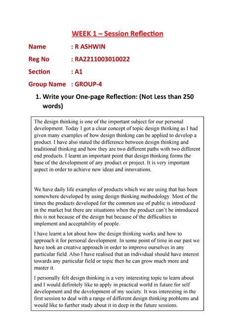 WEEK 1 Reflection Good Programming For Problem Solving Studocu
