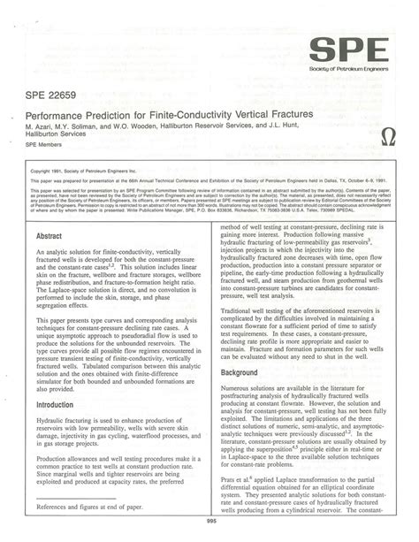 Pdf Performance Prediction For Finite Conductivity Vertical Fractures