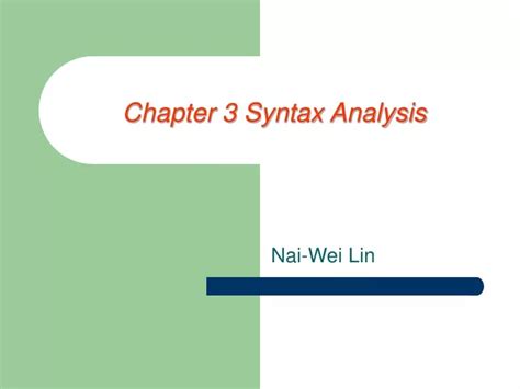 Ppt Syntax Analysis Parsers And Grammars Powerpoint Presentation