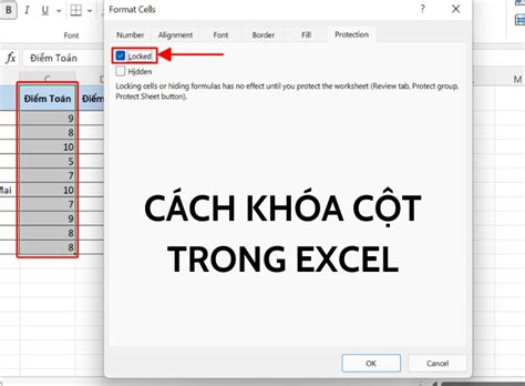 cách khóa cột trong excel để bảo vệ dữ liệu đơn giản