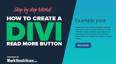 How To Create A Divi Read More Blog Button