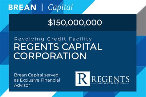 Brean Capital Extends And Upsizes Bank Credit Facility To 150 0 Million For Regents Capital