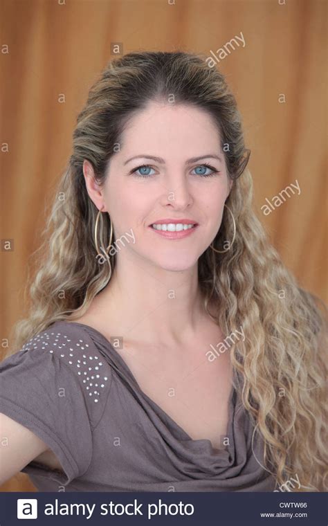 Smiling Blond Woman Portrait Stock Photo Alamy