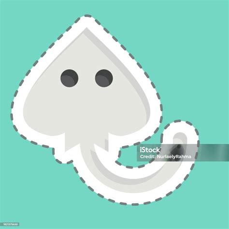 스티커 라인 컷 만타 레이 바다 기호와 관련이 있습니다 심플한 디자인 편집 가능 간단한 일러스트레이션 걷기에 대한 스톡 벡터