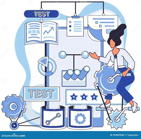 Application Testing Metaphor Vector Application Testing Last Pit