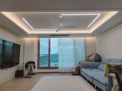 광주실링팬 신창동 유탑유블레스 리버뷰 라인조명실링팬우물천장라인조명매립박스 목공간접조명 시공설치후기 리벨led디자인 네이버 블로그