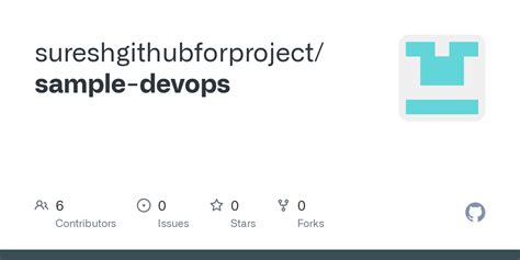 GitHub Sureshgithubforproject Sample Devops