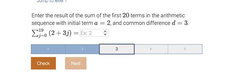 solved enter the result of the sum of the first 20 ﻿terms in