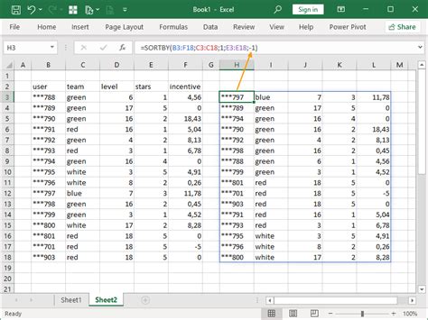 sort and sortby functions