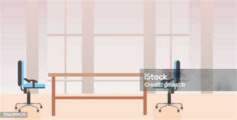 빈 아무 사람 공동 작업 센터 캐비닛 현대 작업장 책상 창조적 인 사무실 인테리어 평면 수평 0명에 대한 스톡 벡터 아트 및 기타 이미지 Istock