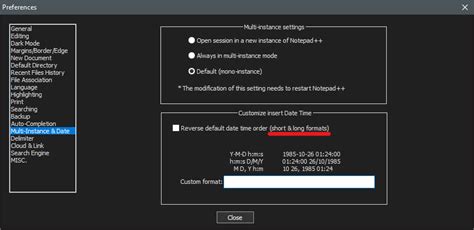 Permit User To Specify Custom Format For New Date Time Insert Function Issue
