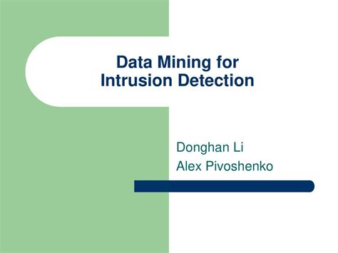 Data Mining For Intrusion Detection Ppt Download
