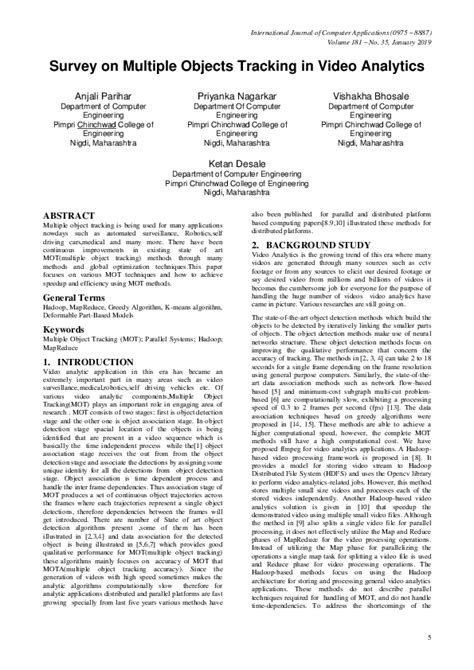 pdf survey on multiple objects tracking in video analytics