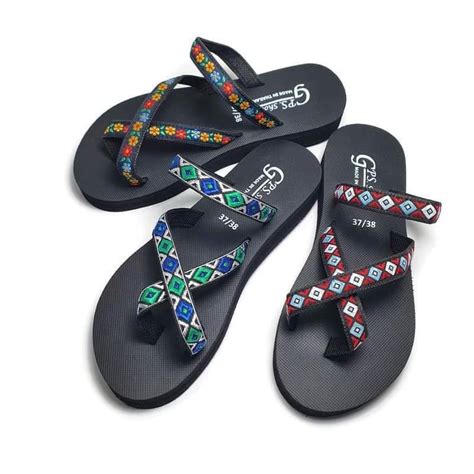 รองเท้าแตะทรงสวมโป้ง ลายผ้าลายวินเทจ สุดฮิต Shopee Thailand