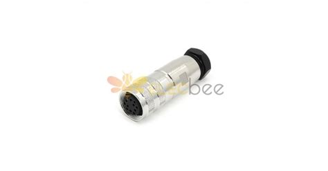 Elecbee 12 Pin Female M16 Solder Type Straight Connector Shield
