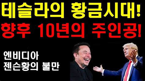 테슬라의 황금시대 향후 10년의 주인공은 누구인가 엔비디아 젠슨황의 불만 테슬라가 왜 좋은 주식인가 짐크레이머의 항변 구글의 클래스는 영원하다 팔란티어 급락이유