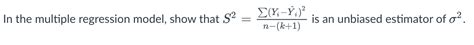 Solved In The Multiple Regression Model Show That