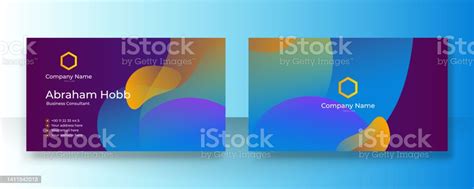 현대 창조적이고 깨끗한 다채로운 명함 디자인 템플릿 트렌디 한 단순한 추상 기하학적 세련된 웨이브 라인이있는 고급 우아한 명함 디자인 배경 벡터 일러스트 레이 션 0명에