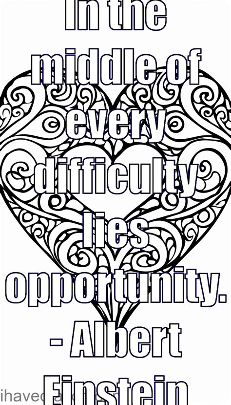 Free In The Middle Of Every Difficulty Lies Opportunity Albert Einstein Flash Card Coloring