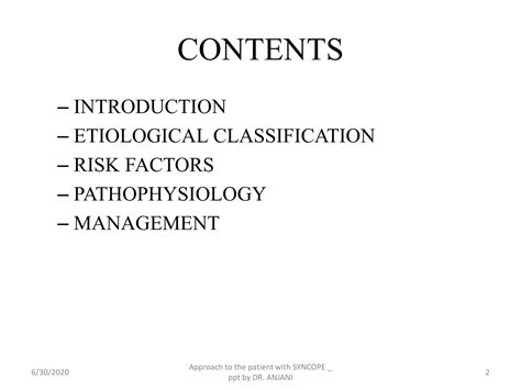 Approach To The Patient With Syncope Pptx