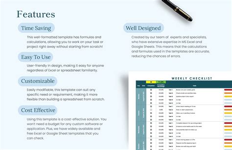 Weekly Checklist Template In Google Sheets Excel Download Template Net