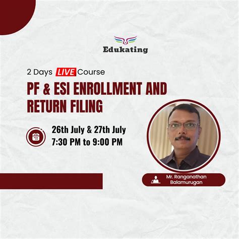 Pf And Esi Enrolment And Returns Filing Recorded Edukating