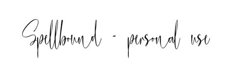 Spellbound Personal Use Font Spellbound Personal Use Font