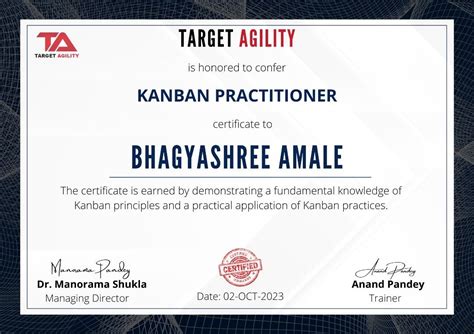 Bhagyashree Amale On Linkedin I Am Delighted To Share That I Have Completed Kanban Practitioner